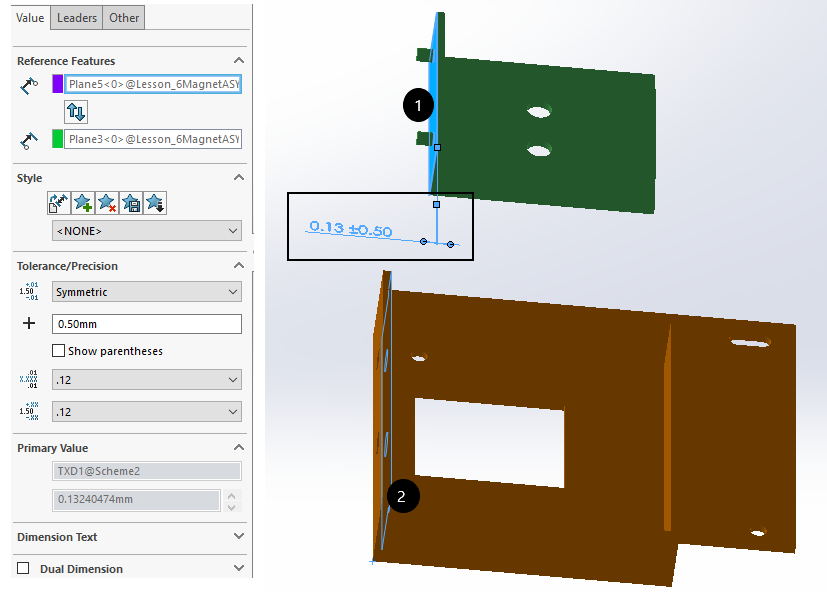 Solidworks General Information Creating GD T In Solidworks Creating A Linear Tolerance